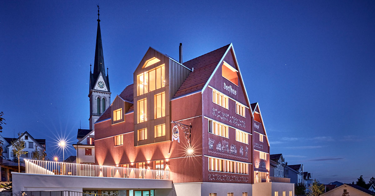 Lichtprojekt Restaurant und Hotel Dorfhus Gupf - Elektro-Material AG